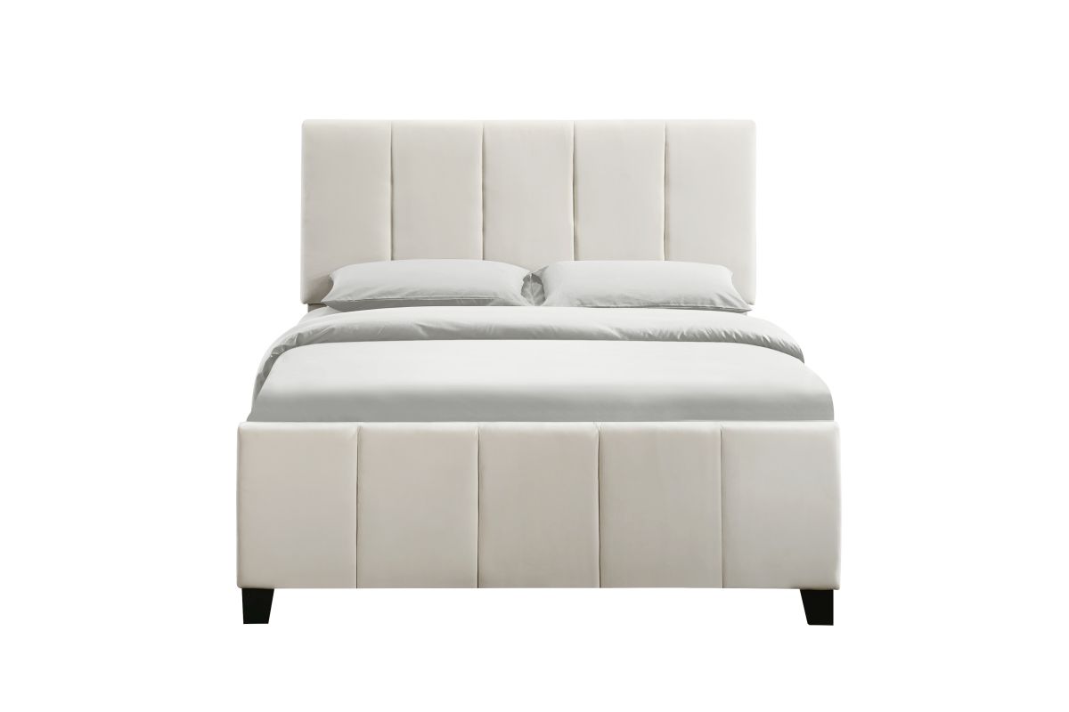 Modern King Channel Bed in Ivory at Gardner-White