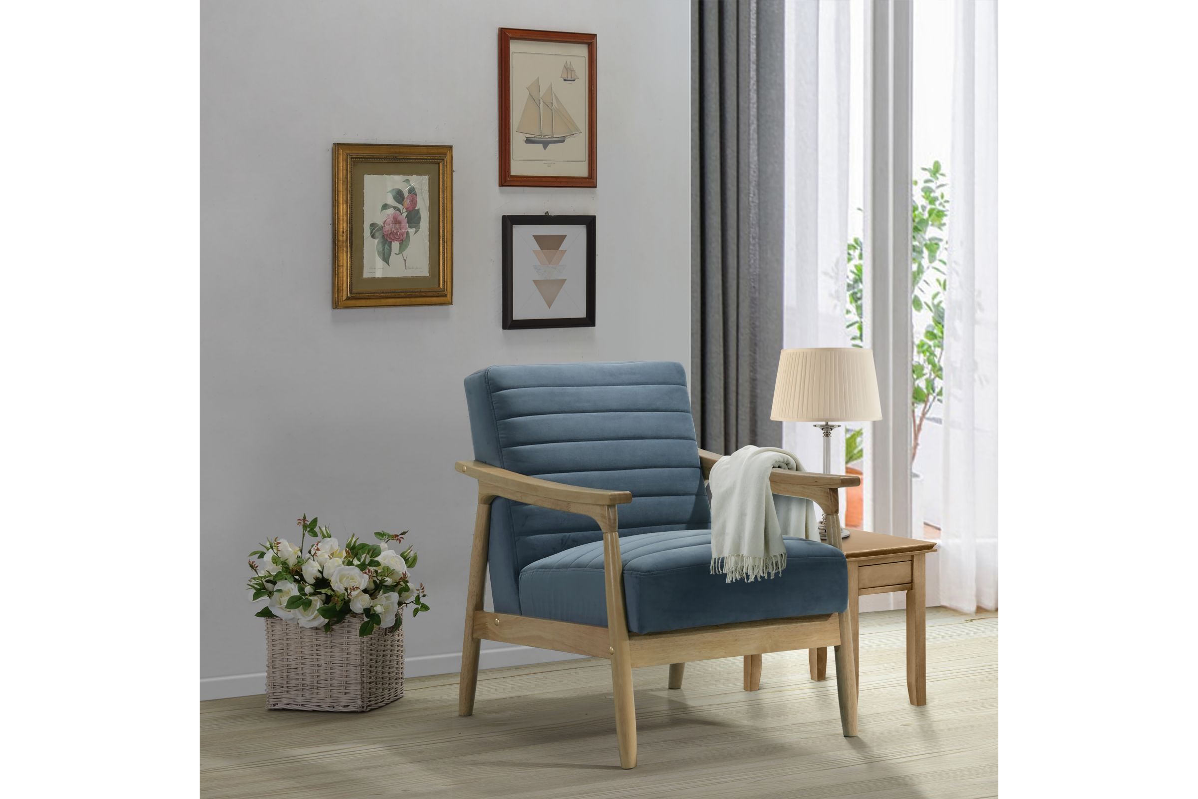 Channeled Wood Frame Accent Chair at Gardner-White