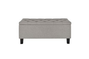 42" Hinged Top Storage Bench with Diamond Tufted Seat in Glacier