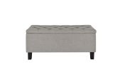 42" Hinged Top Storage Bench with Diamond Tufted Seat in Glacier