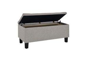 42" Hinged Top Storage Bench with Diamond Tufted Seat in Glacier