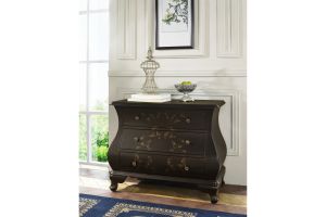 Three Drawer Bombay Chest in Black at Gardner-White