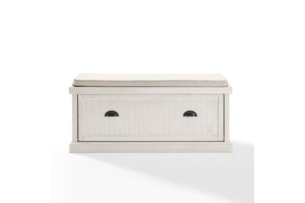 Seaside Entryway Bench Distressed White at Gardner-White