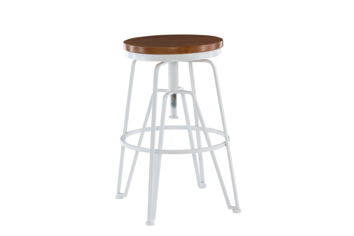 Toby White Wood Metal Stool at Gardner-White