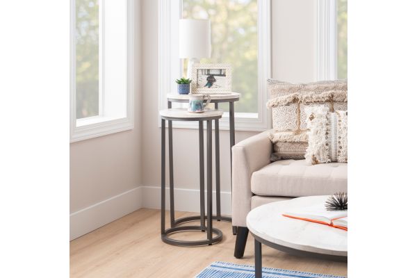 Wynter White Nesting Side Tables at Gardner-White