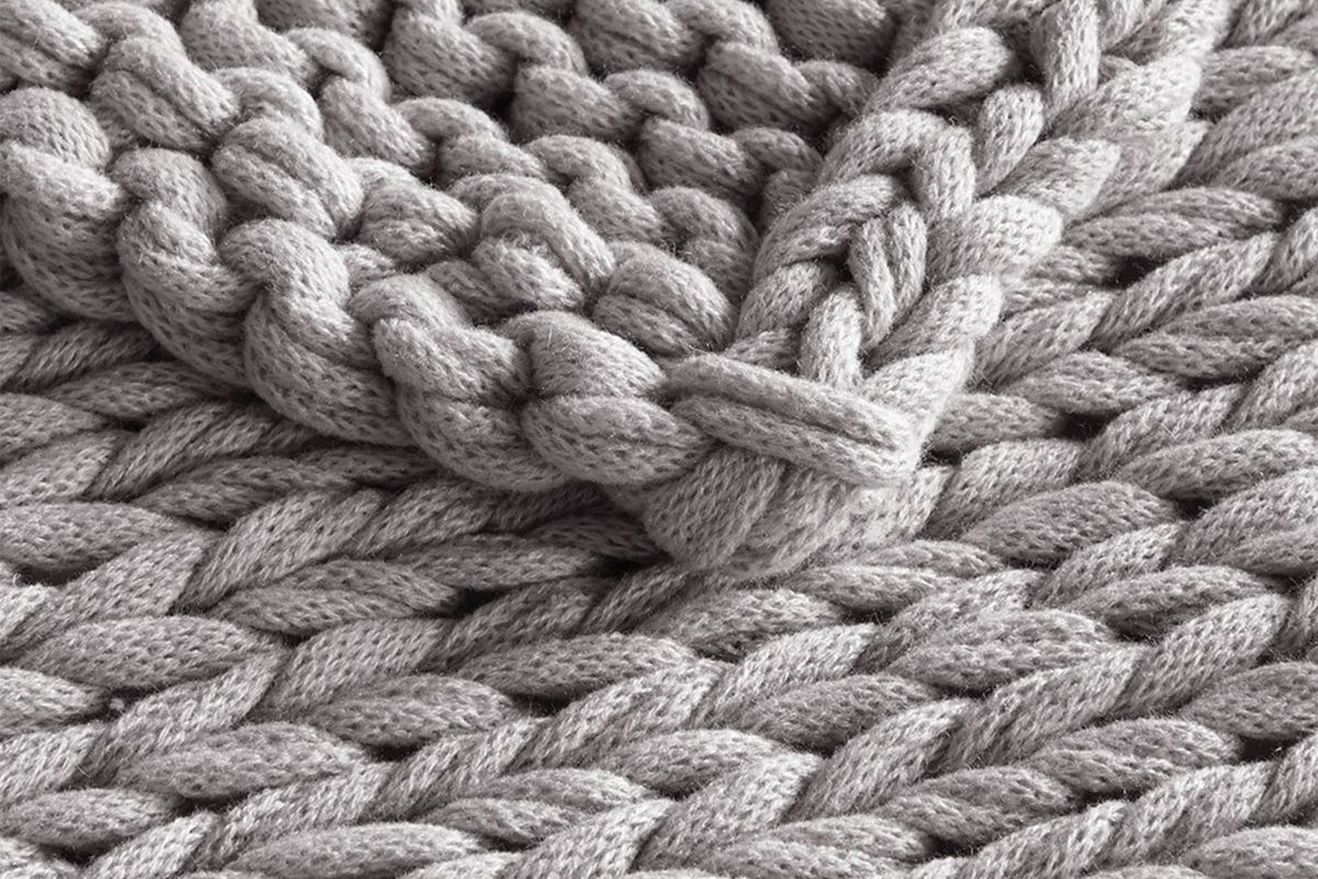 Handmade Grey Chunky Double Knit Throw at Gardner-White