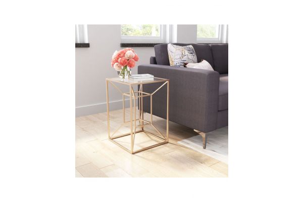 Canyon Side Table Gold at Gardner-White