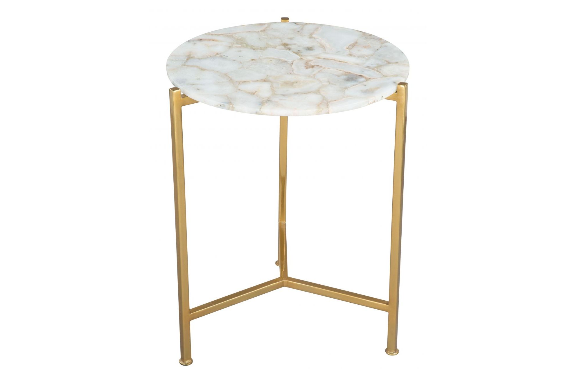 Haru Side Table White & Gold at Gardner-White