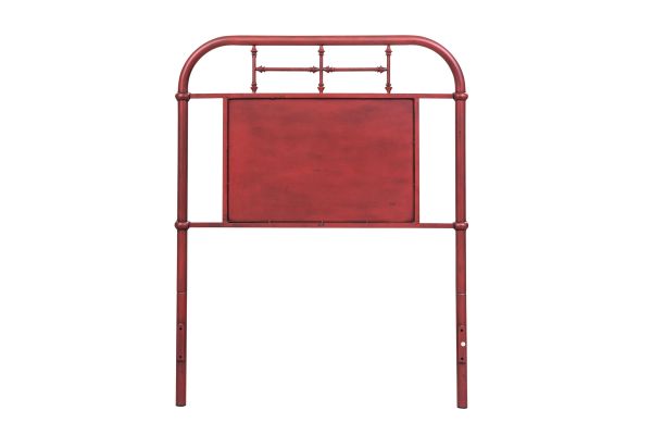 Vintage Twin Red Metal Bed at Gardner-White