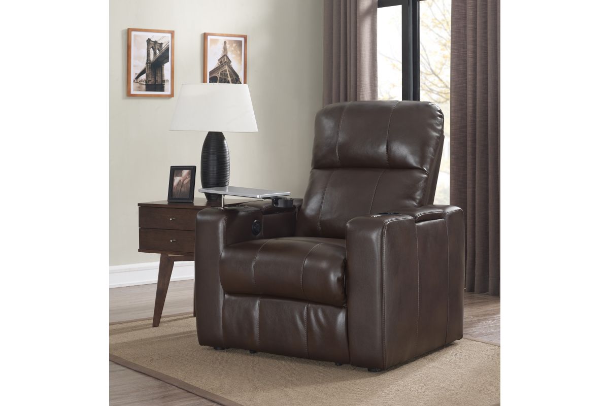 Larson Power Heated Recliner in Brown at Gardner-White