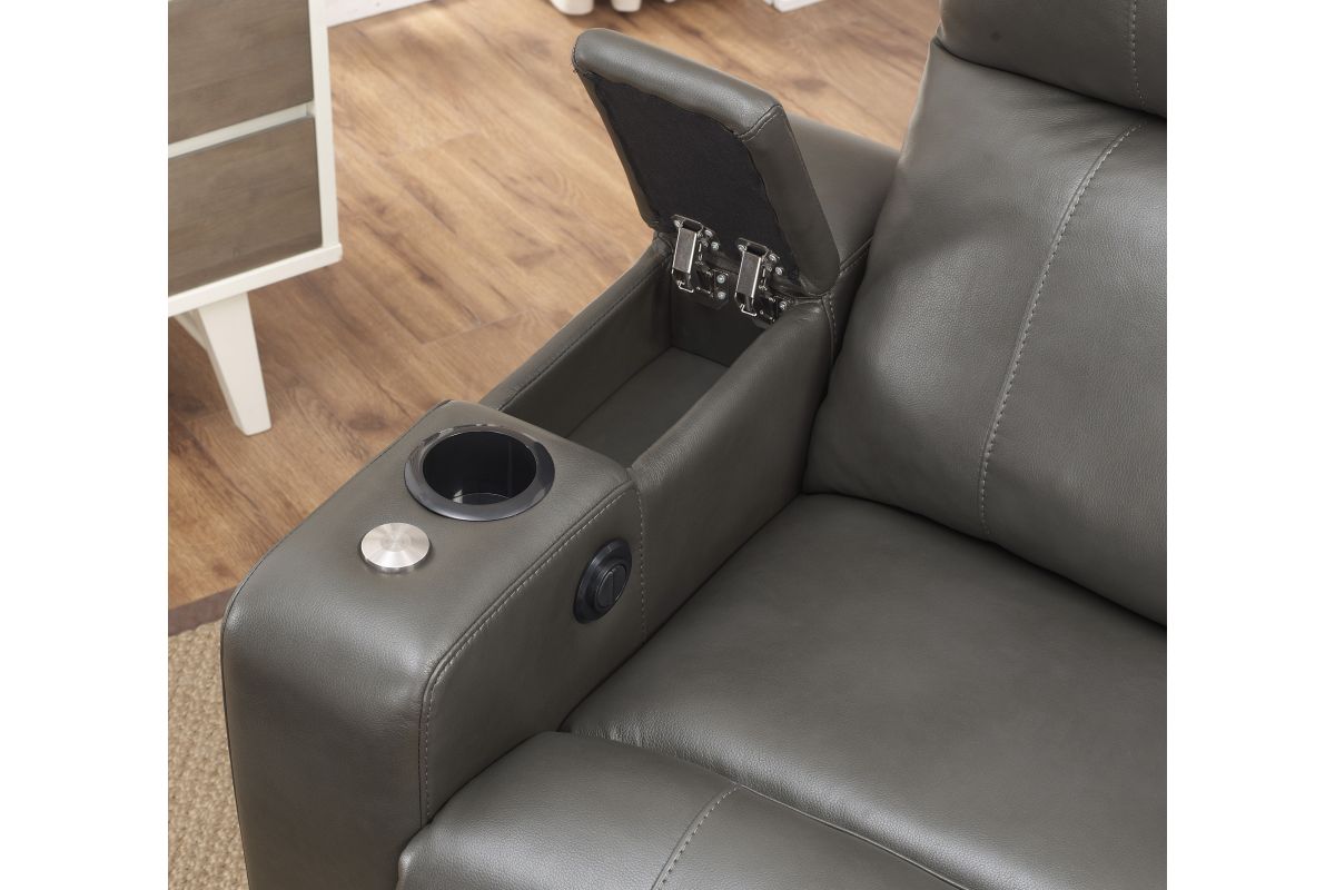 Larson Power Heated Recliner in Gray at Gardner-White