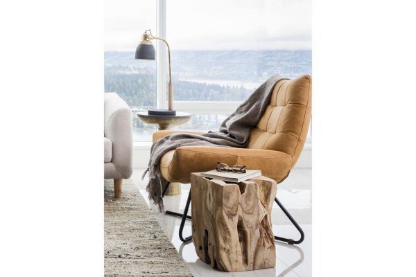 Graduate Lounge Chair Sunbaked Tan Leather at Gardner-White