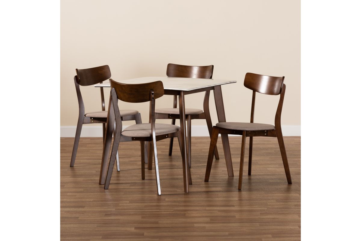 Reba 5-Piece Dining Set with Faux Marble Dining Table at Gardner-White