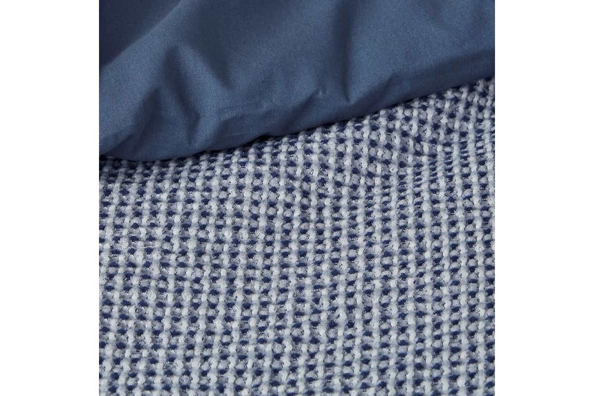 Mara 4-Piece Waffle Weave Full/Queen Blue Douvet Set at Gardner-White