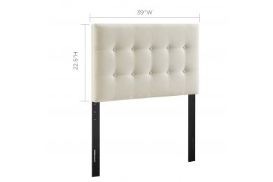 Emily Twin Upholstered Fabric Headboard in Ivory at Gardner-White