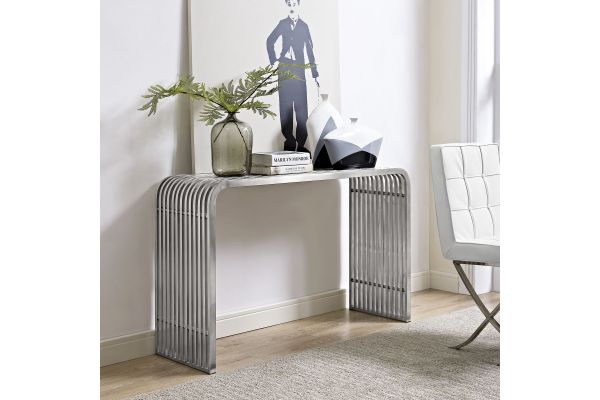 Pipe Stainless Steel Console Table at Gardner-White