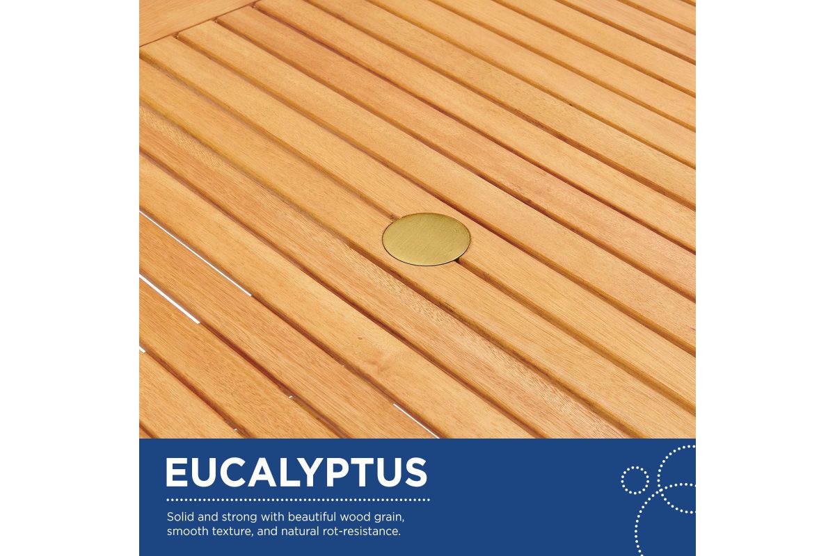 Orlean Outdoor Patio Eucalyptus Wood Coffee Table in Natural