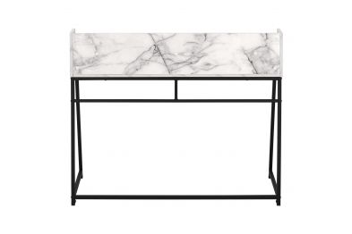 Marble Look & Black Metal Computer Desk at Gardner-White