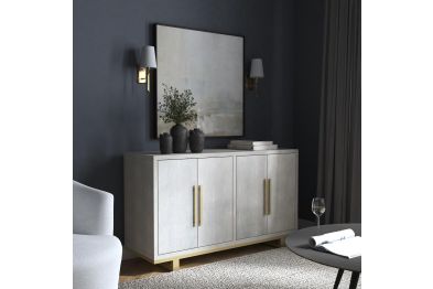 Four Door Shagreen Sideboard in Grey Wash at Gardner-White