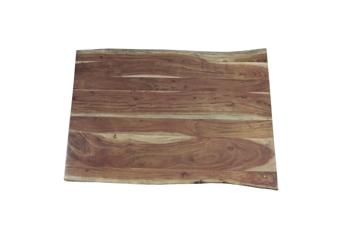 Solid Acacia Live Edge Cocktail Table with Iron Sled Base