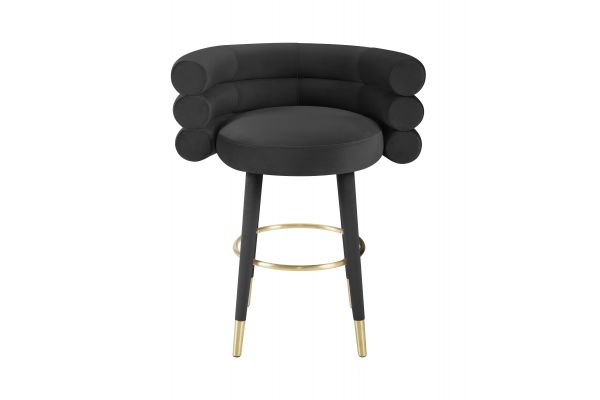 Betty Black Velvet Counter Stool