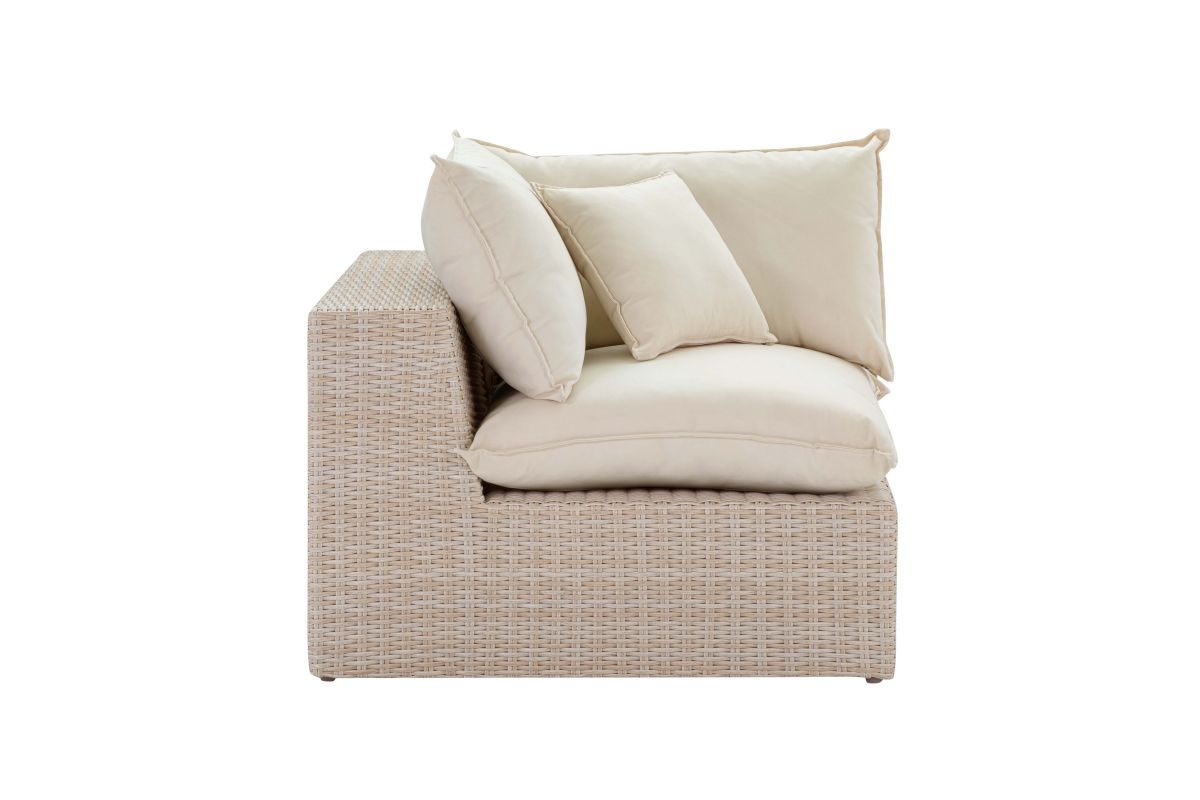 Cali Natural Wicker Outdoor Corner Chair at Gardner-White
