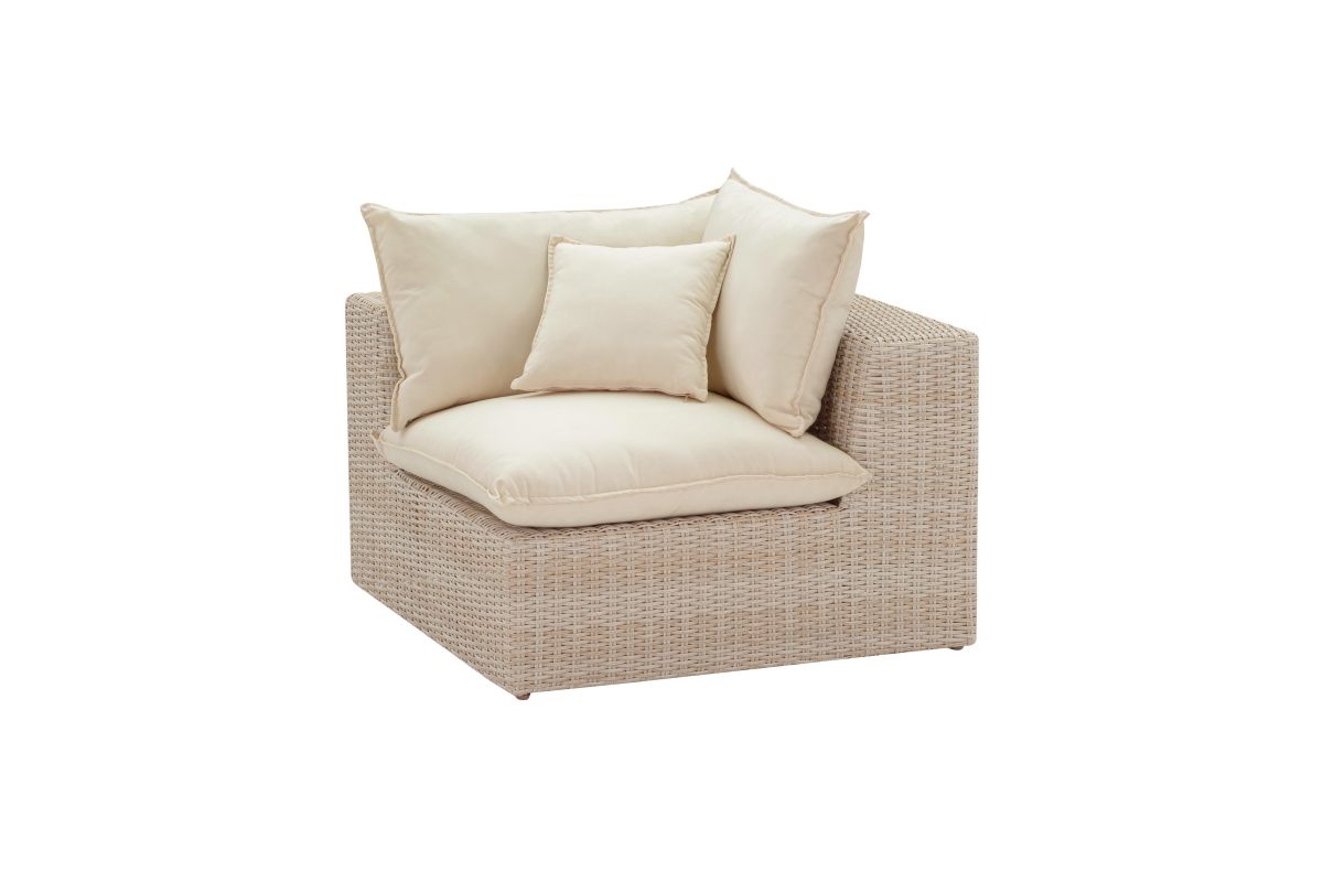Cali Natural Wicker Outdoor Corner Chair at Gardner-White