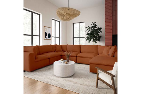 Cali Rust Modular Large Chaise Sectional