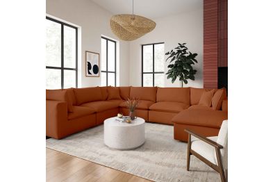 Cali Rust Modular Large Chaise Sectional