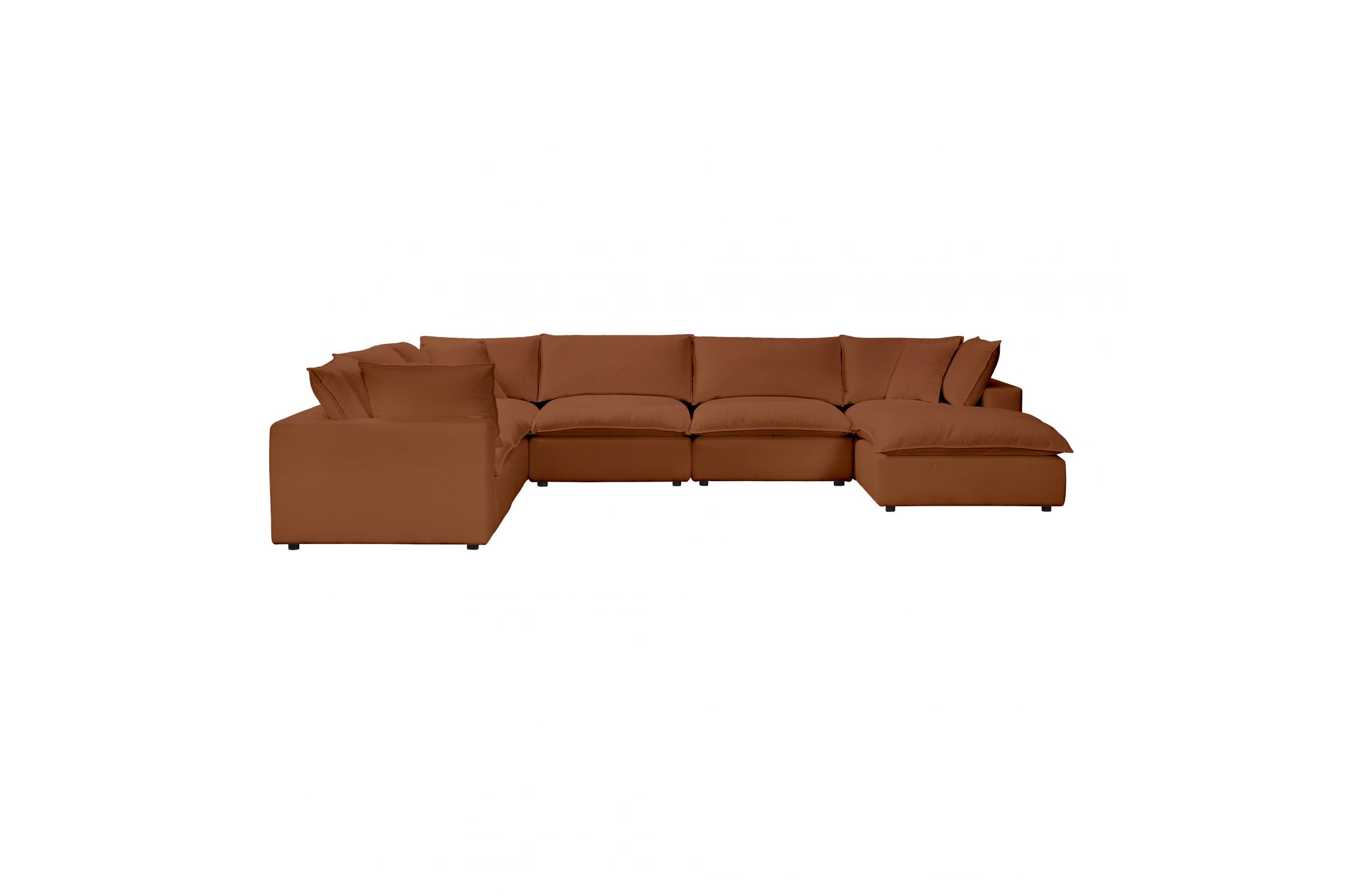 Cali Rust Modular Large Chaise Sectional