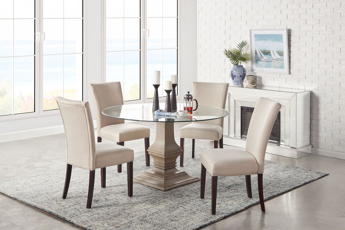 Diana Table + 4 Grey Winslet Chairs at Gardner-White