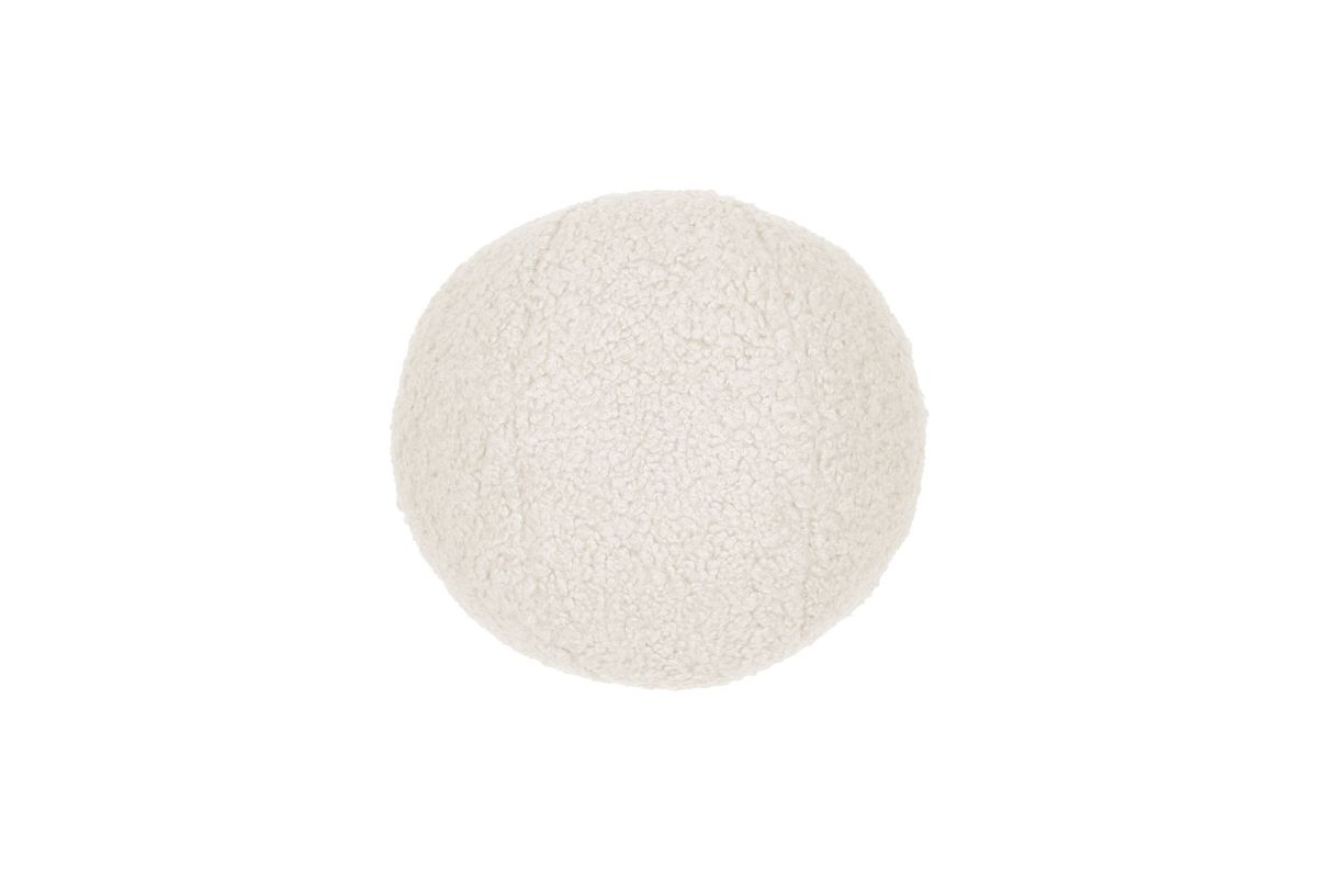 10 Inch Poodle Ball Ivory Toss Pillow at Gardner-White