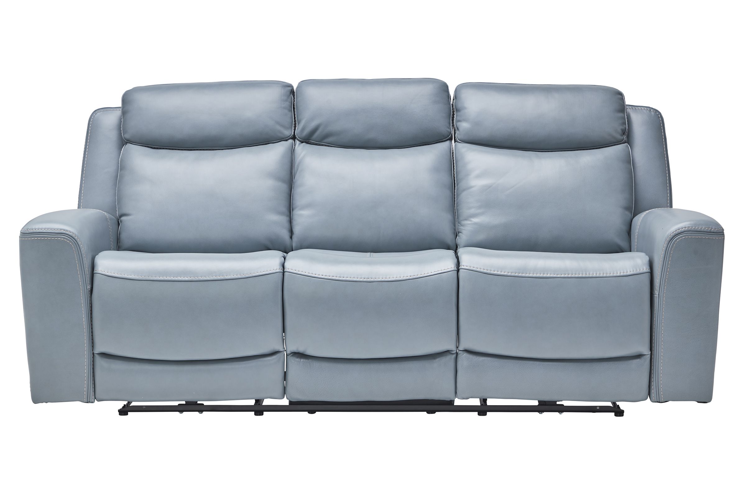 Knox Blue Dual Power Leather Reclining Sofa at Gardner-White