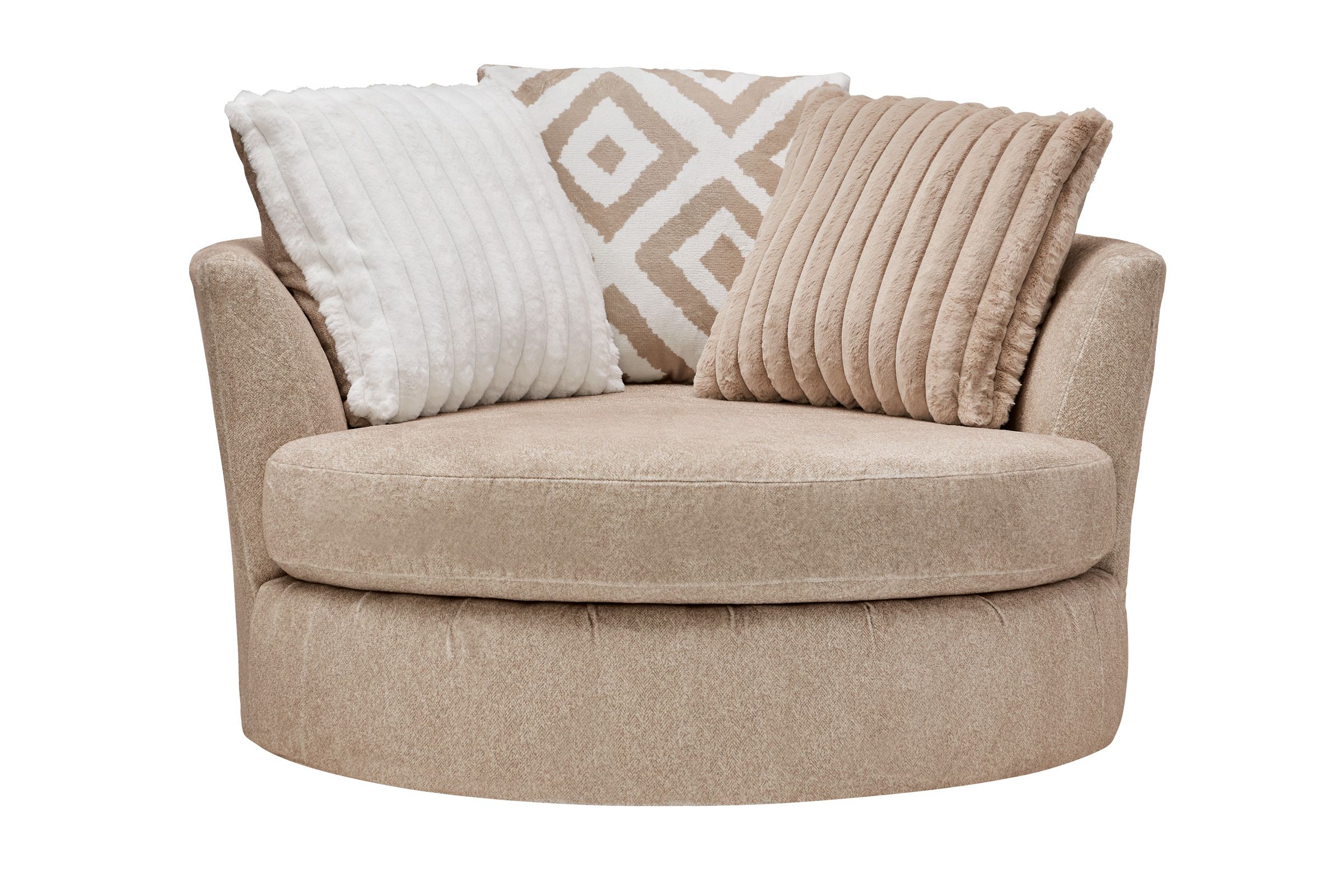Chloe Toast Swivel Pod Chair at Gardner-White