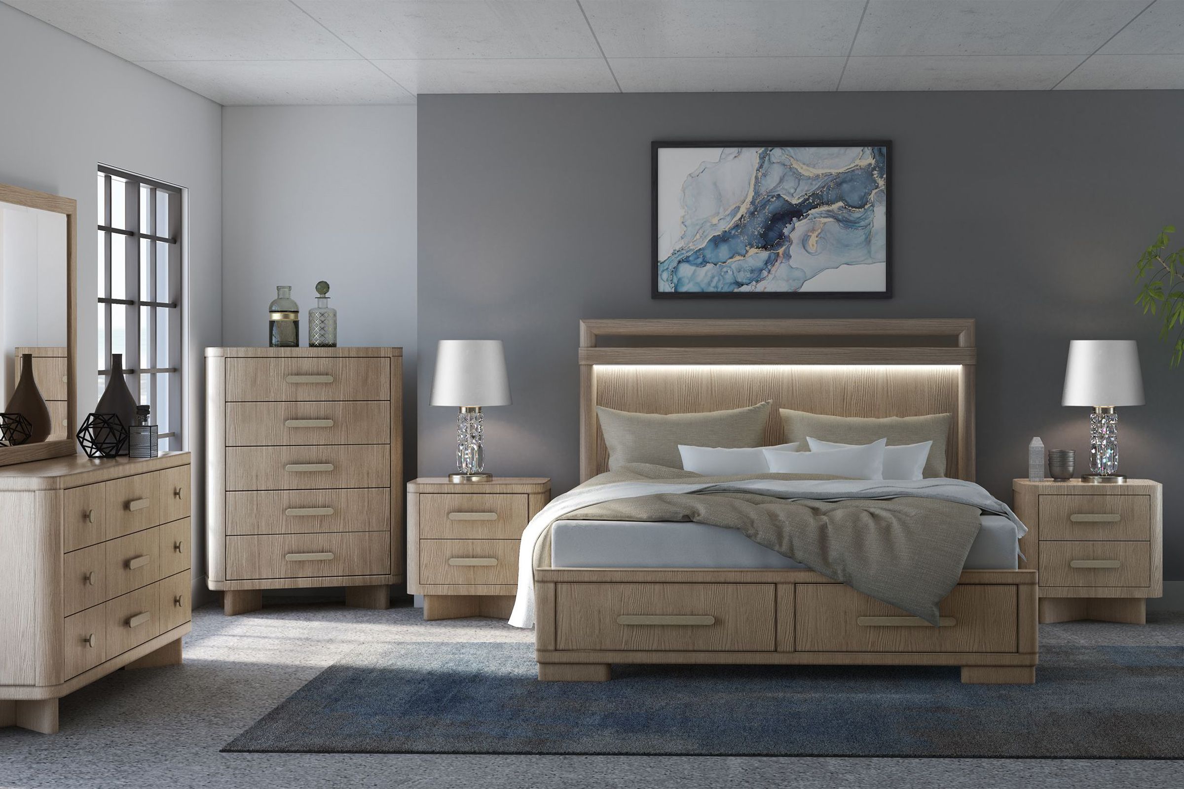 Burrell 5 Piece King Bedroom Set