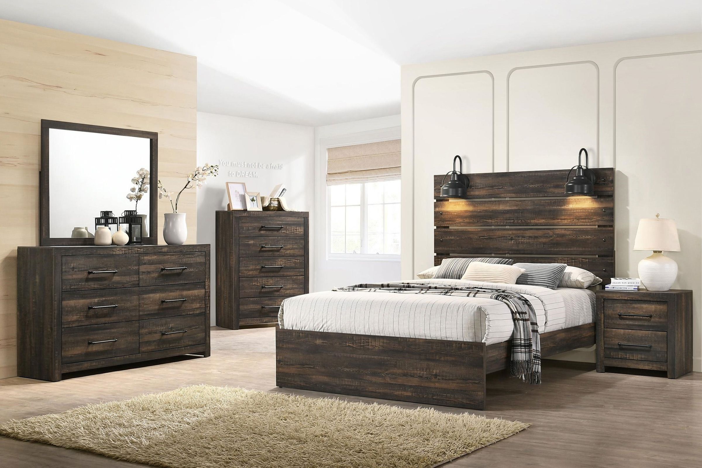 Brown queen bedroom set store