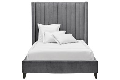 Mari Grey Upholstered King Bed at Gardner-White