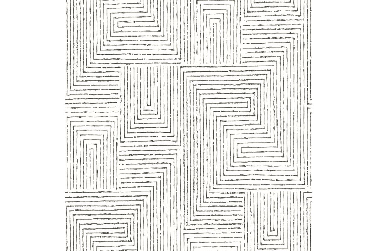 Merritt Black Geometric Wallpaper at Gardner White