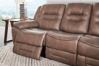 Rockford Brown Dual Power Reclining Sofa at Gardner White