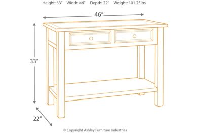 Bolanburg Sofa/Console Table at Gardner White