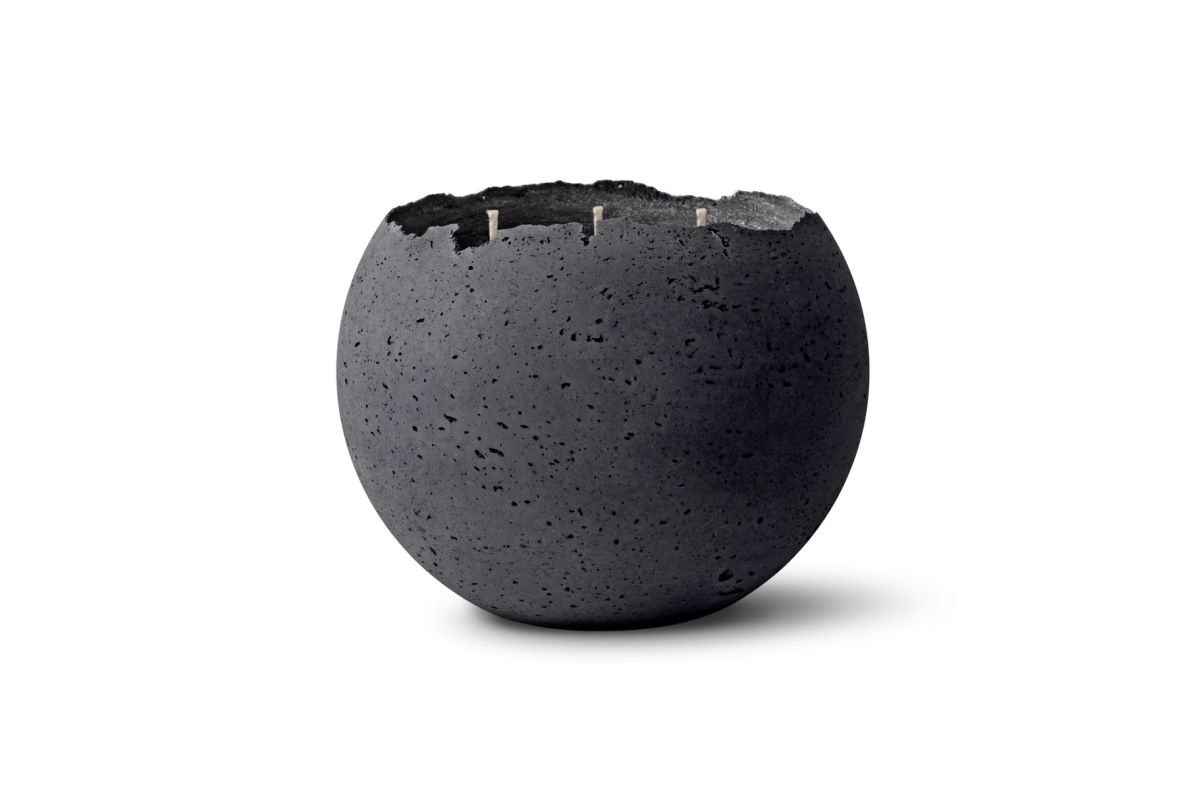 Medium Charcoal Orbis Concrete Candle at GW Home