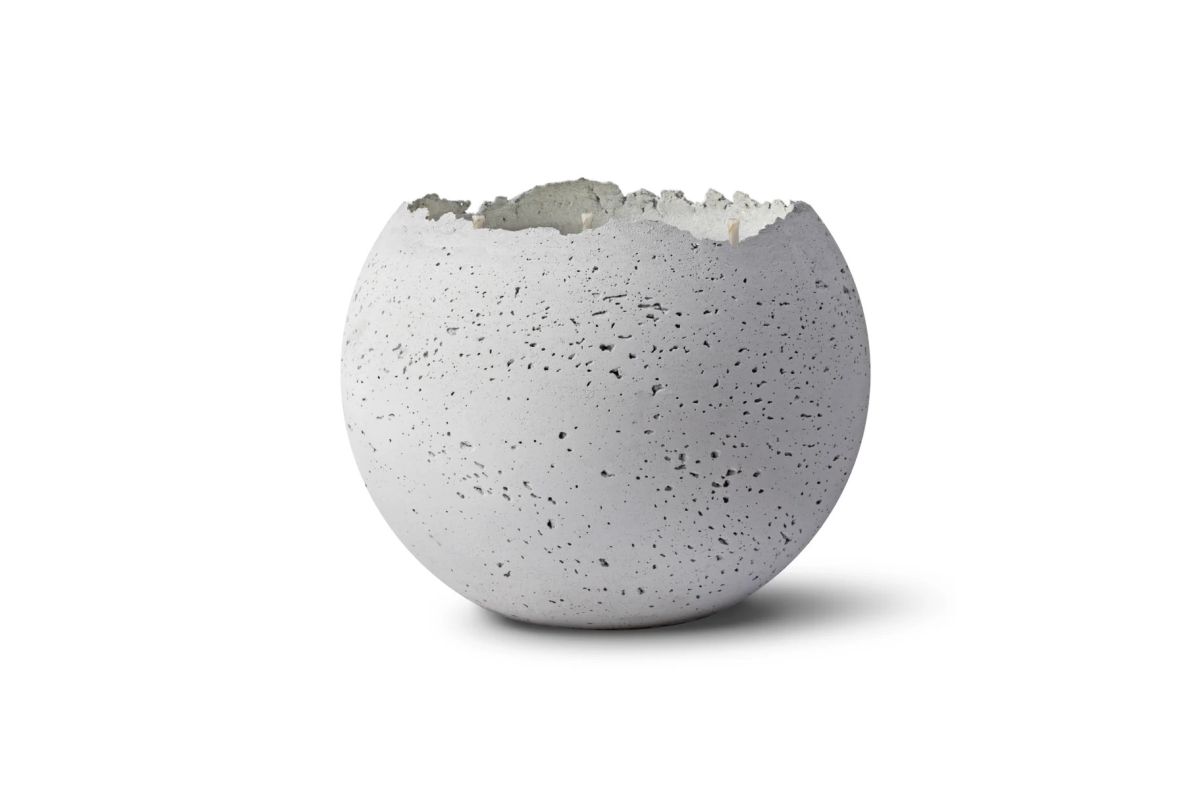 Medium Grey Orbis Concrete Candle at GW Home