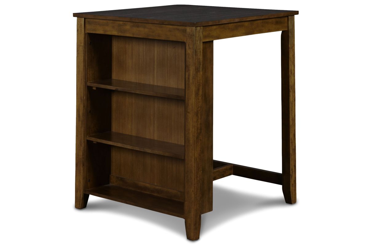 Gia 3 Piece 30" Storage Counter Table Set with 2 Chairs - Brown