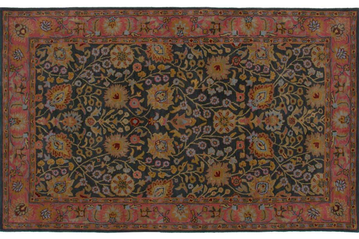 5X8 Bentley Red Border Rug at Gardner-White