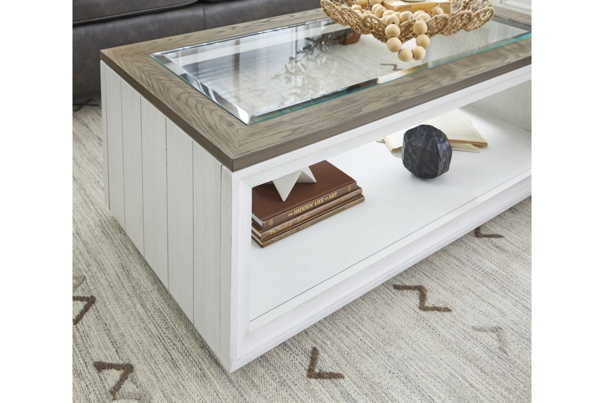 Melody White Rectangular Coffee Table with Casters at Gardner White