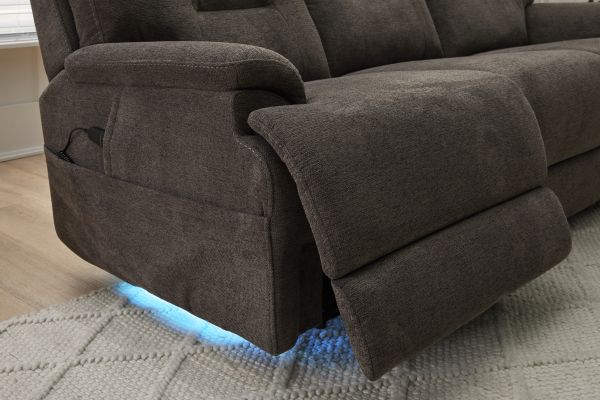 Zofa Umber Triple Power Reclining Sleep Sofa by Flexsteel