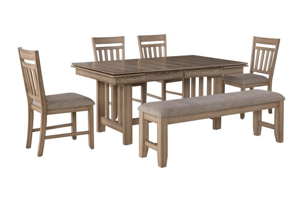 Lakeside Extendable Table + 4 Chairs + Bench at Gardner White