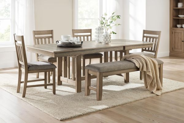 Lakeside Extendable Table + 4 Chairs + Bench at Gardner White