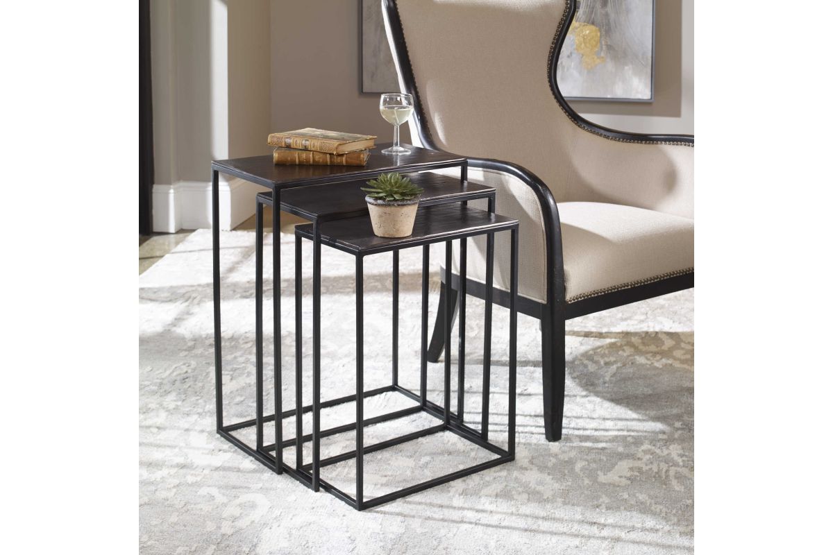 Coreene Nesting Tables, Black, Set of 3 at Gardner White