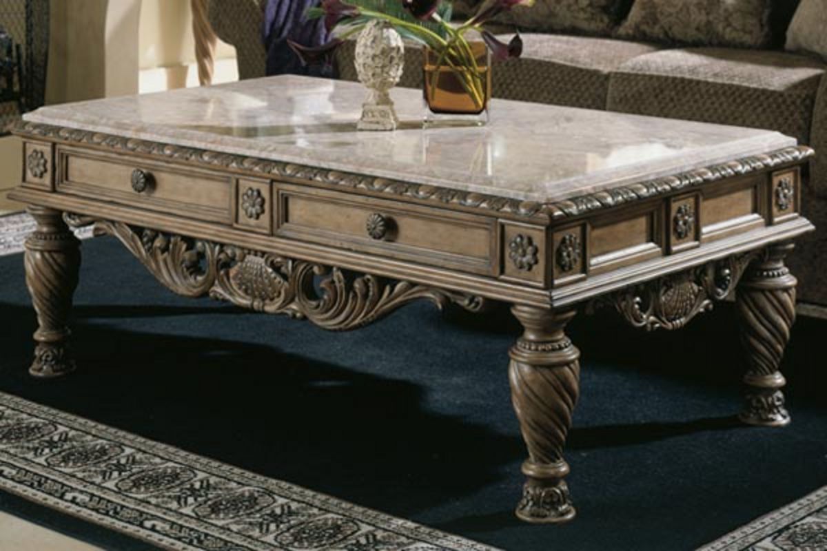 Bisque & Marble Cocktail Table at Gardner-White